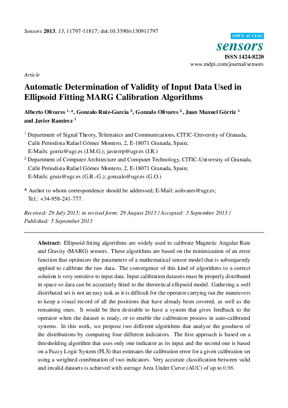 (PDF) Automatic Determination of Validity of Input Data Used in Ellipsoid Fitting MARG ...