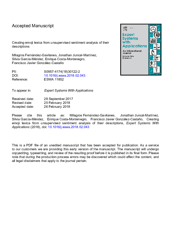 (PDF) Creating emoji lexica from unsupervised sentiment analysis of ... (PDF) Creating emoji lexica from unsupervised sentiment analysis of ...