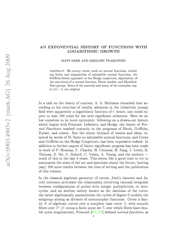 (PDF) An Exponential History of Functions with Logarithmic Growth