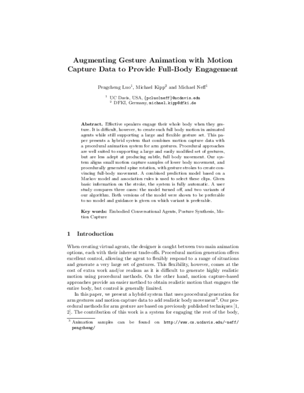 (PDF) Augmenting Gesture Animation with Motion Capture Data to Provide Full-Body Engagement