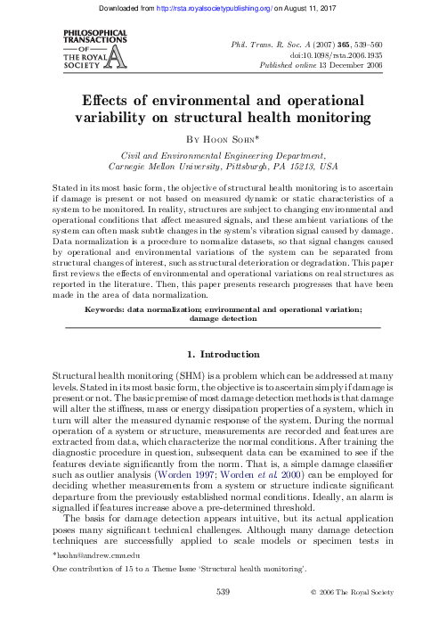(PDF) Effects of environmental and operational variability on ...