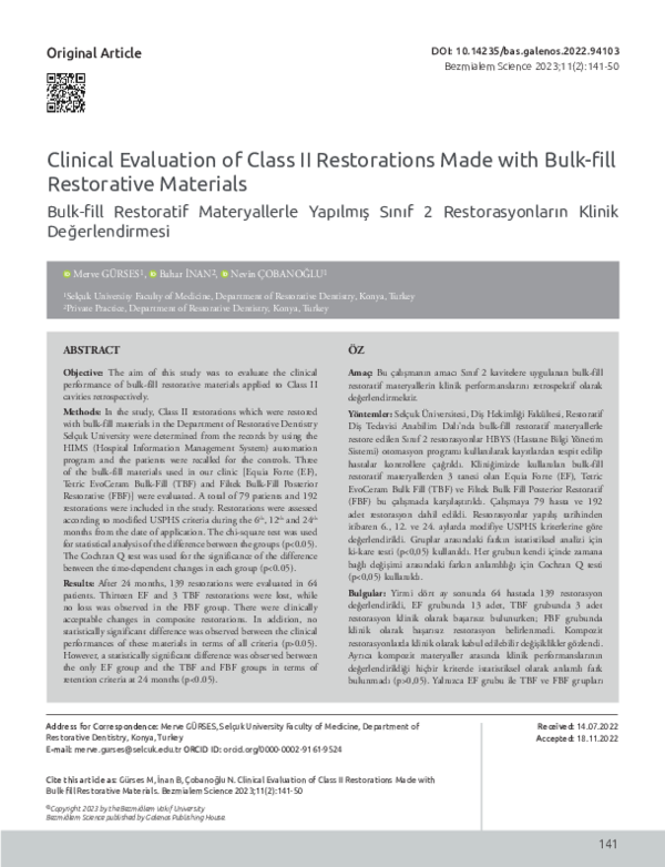 (PDF) Clinical Evaluation of Class II Restorations Made with Bulk-fill ...