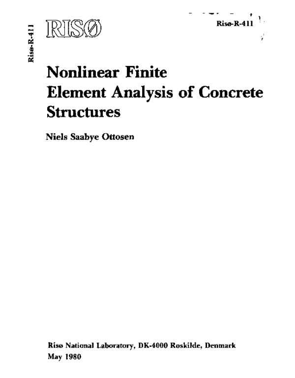 (PDF) Nonlinear finite element analysis of concrete structures