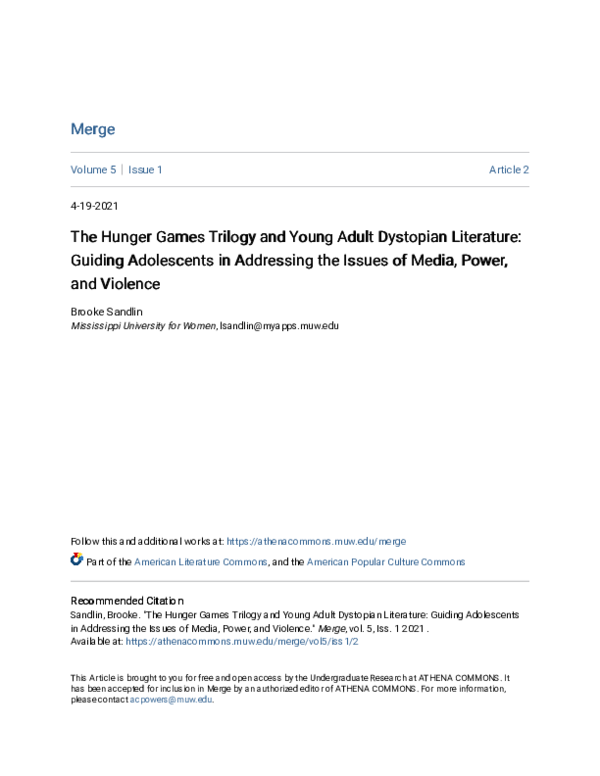 (PDF) The Hunger Games Trilogy and Young Adult Dystopian Literature ...