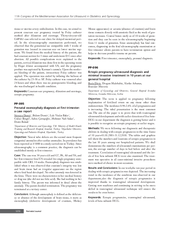 (PDF) Prenatal exencephaly diagnosis at first trimester: a case report