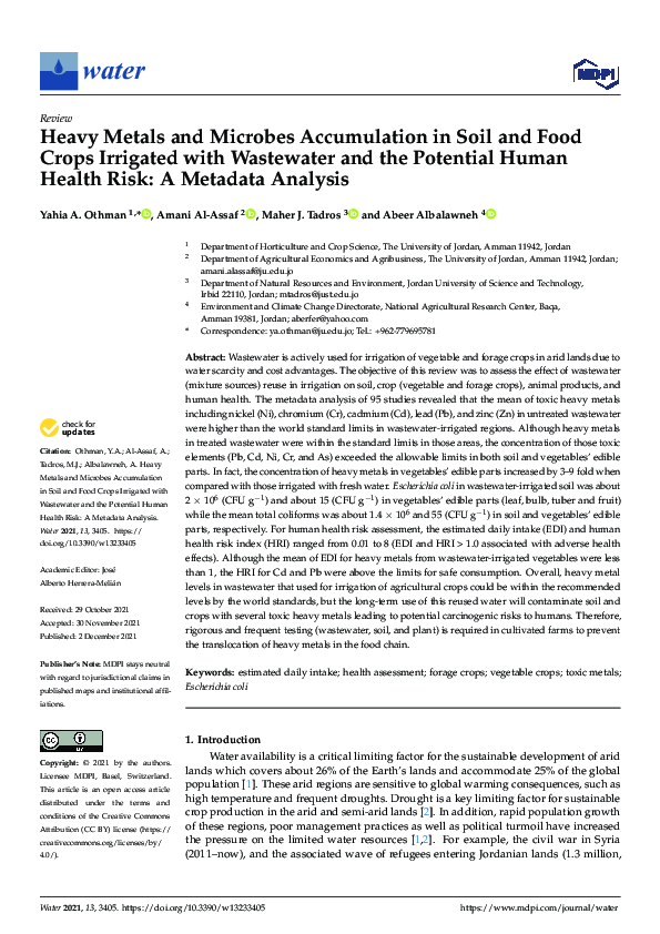 (PDF) Heavy Metals and Microbes Accumulation in Soil and Food Crops ...