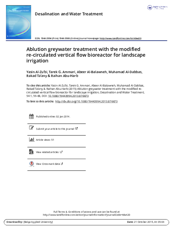 (PDF) Ablution greywater treatment with the modified re-circulated ...