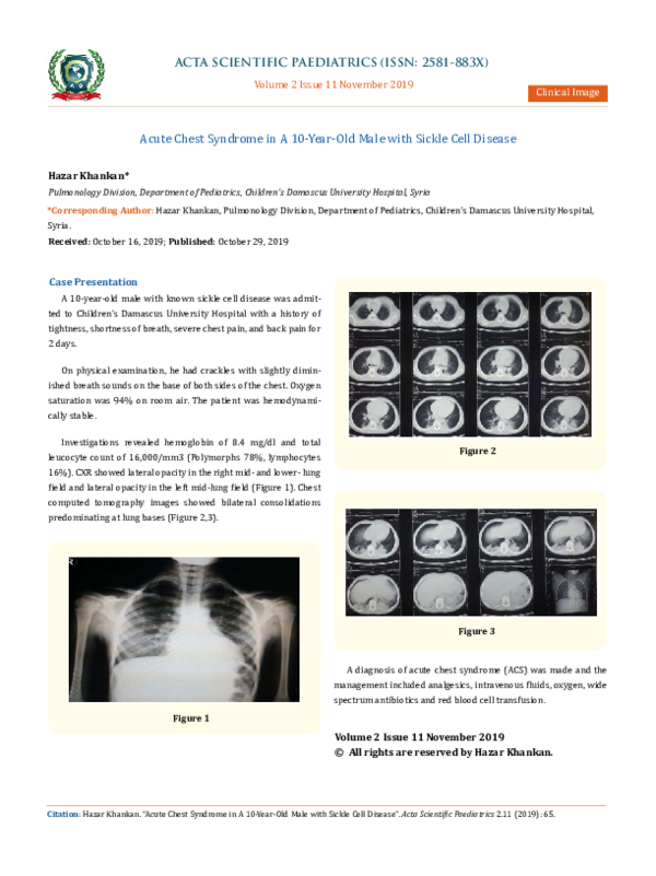 (PDF) Acute Chest Syndrome in A 10-Year-Old Male with Sickle Cell ...