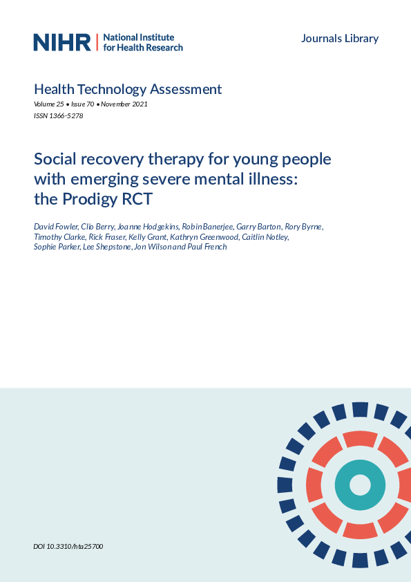 (PDF) Social recovery therapy for young people with emerging severe ...