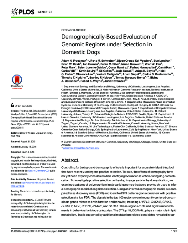 (PDF) Demographically-Based Evaluation of Genomic Regions under ...