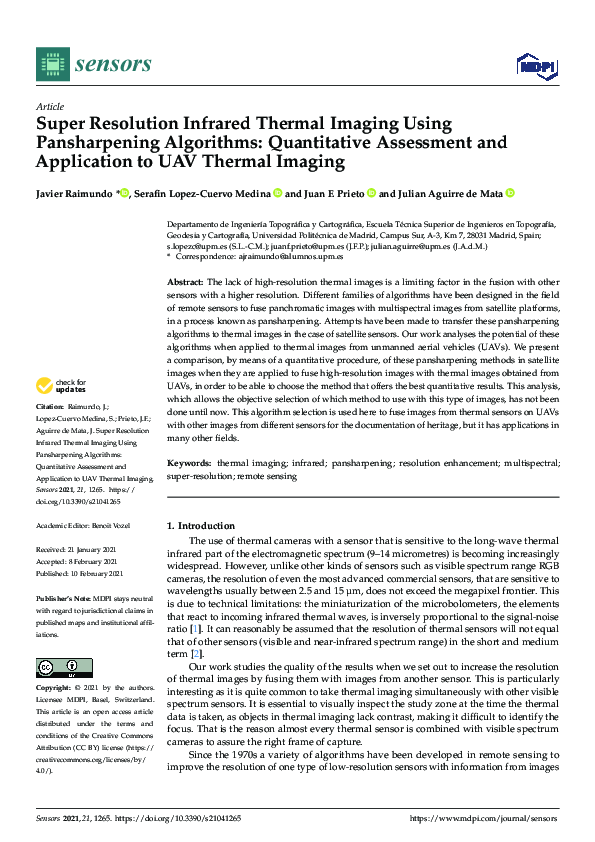 (PDF) Super Resolution Infrared Thermal Imaging Using Pansharpening ...