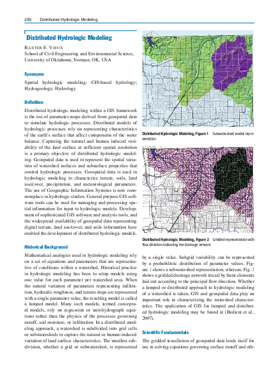 Pdf Distributed Hydrologic Modeling