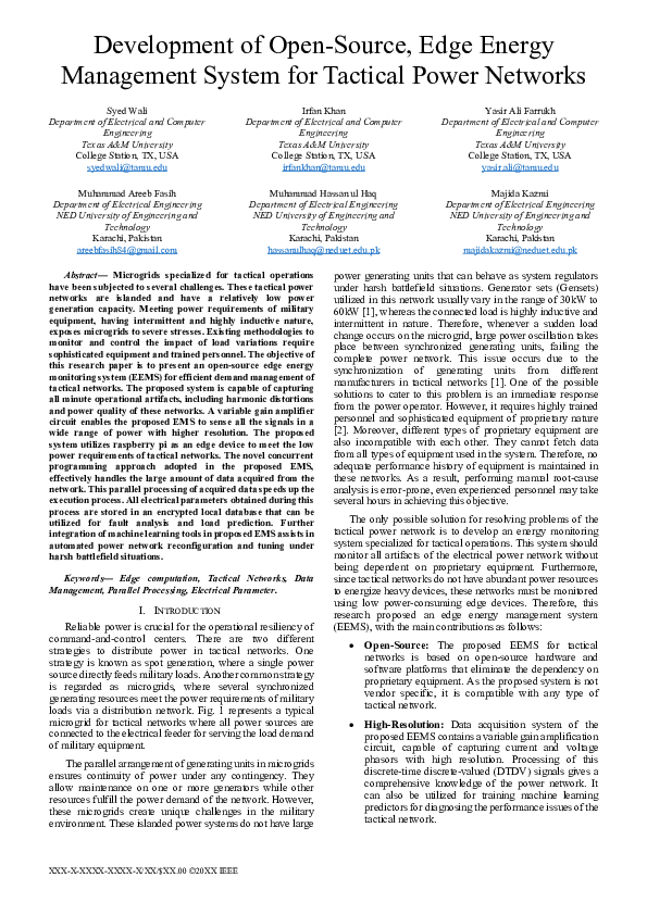 Pdf Development Of Open Source Edge Energy Management System For Tactical Power Networks