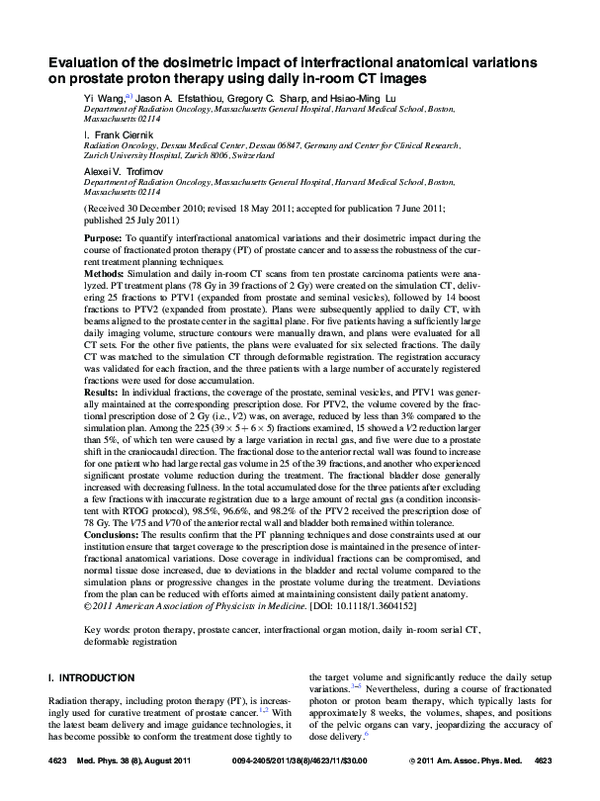 Pdf Evaluation Of The Dosimetric Impact Of Interfractional Anatomical