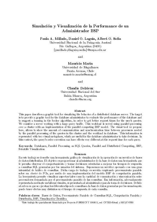 (PDF) Simulaci¶ on y Visualizaci¶ on de la Performance de un ...