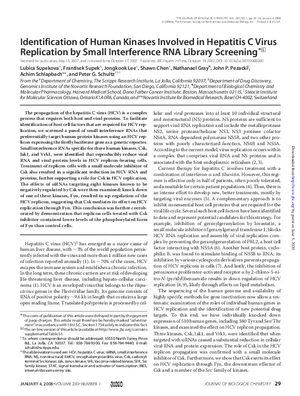 (PDF) Identification of Human Kinases Involved in Hepatitis C Virus ...