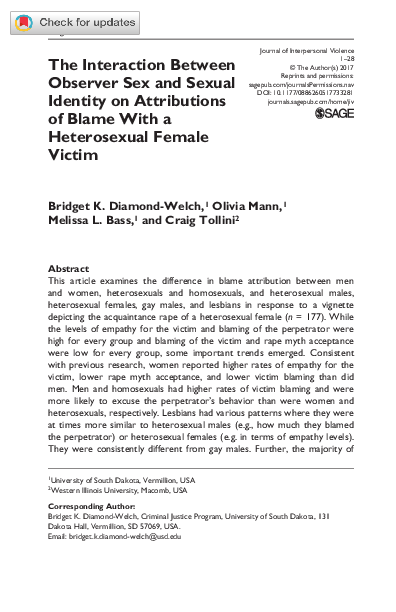 (PDF) The Interaction Between Observer Sex and Sexual Identity on ...