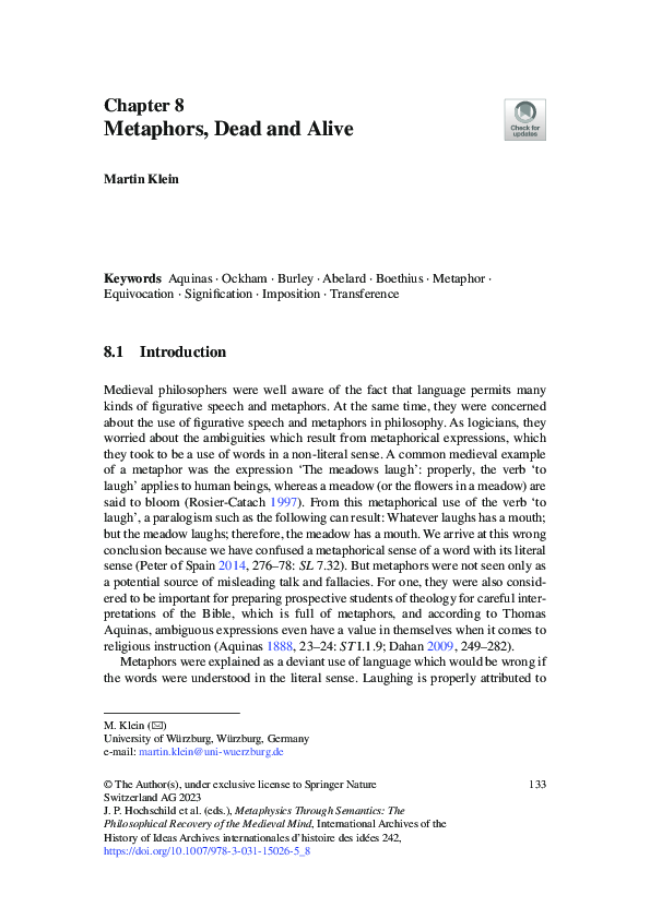 (PDF) Metaphors, Dead and Alive