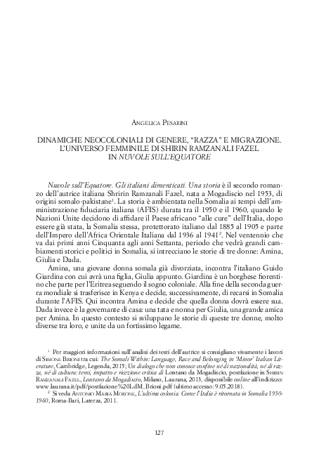 (PDF) Dinamiche neocoloniali di genere, “razza” e migrazione. L ...