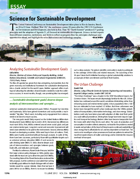 (PDF) Analyzing Sustainable Development Goals