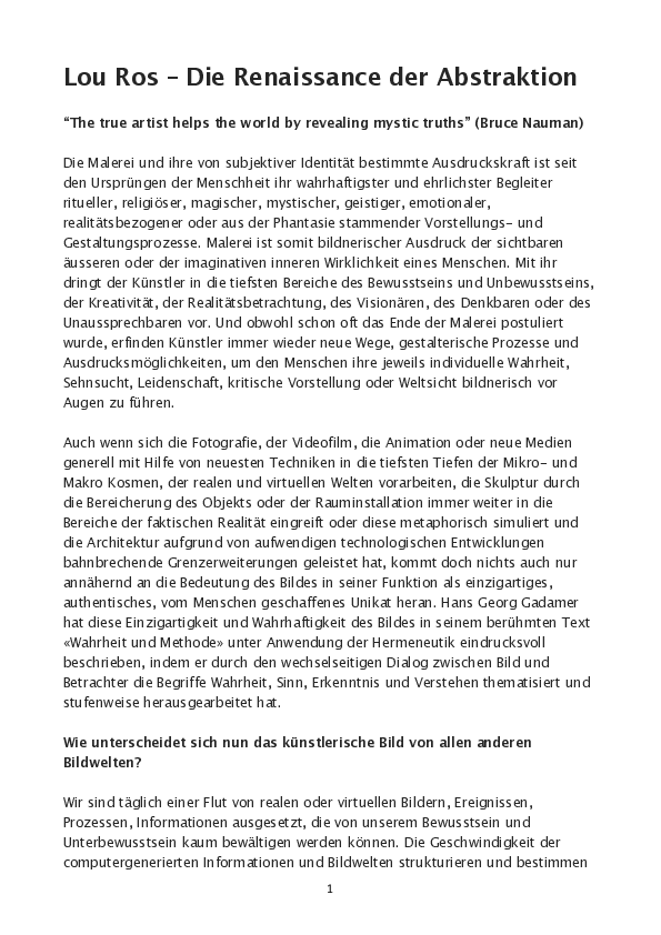(PDF) Rolf Lauter: Lou Ros - Renaissance der Abstraktion, Katalog ...