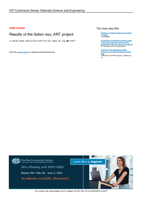 (PDF) Results of the Italian neu_ART project