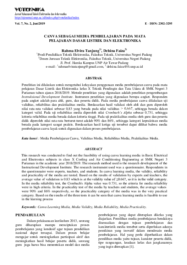 (PDF) Canva Sebagai Media Pembelajaran Pada Mata Pelajaran Dasar ...