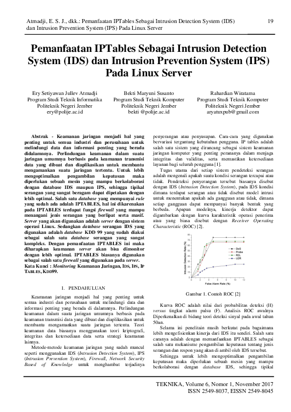 (PDF) Pemanfaatan IPTables Sebagai Intrusion Detection System (IDS) dan Intrusion Prevention ...