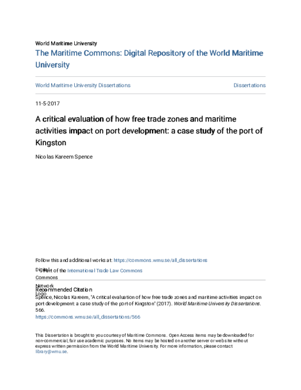 (PDF) A critical evaluation of how free trade zones and maritime activities impact on port ...