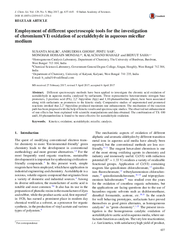 (PDF) Employment of different spectroscopic tools for the investigation of chromium(VI ...