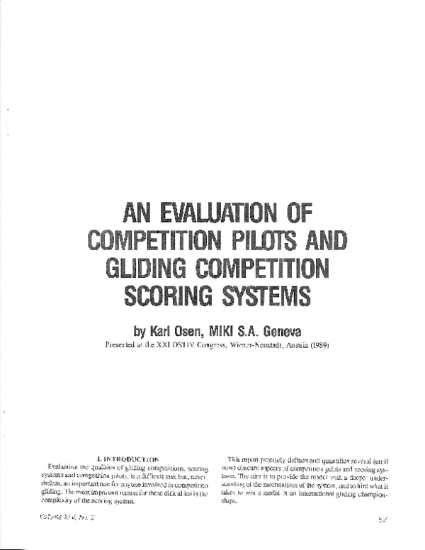 (PDF) An Evaluation of Competition Pilots and Gliding Competition ...