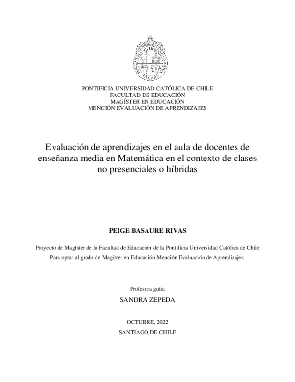 Pdf Evaluación De Aprendizajes En El Aula De Docentes De Enseñanza 6691