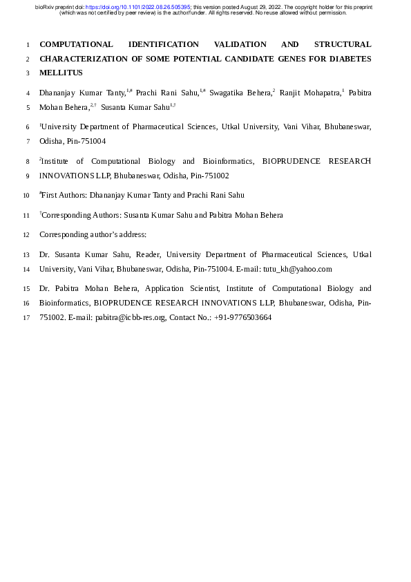 (PDF) Computational Identification Validation and Structural ...