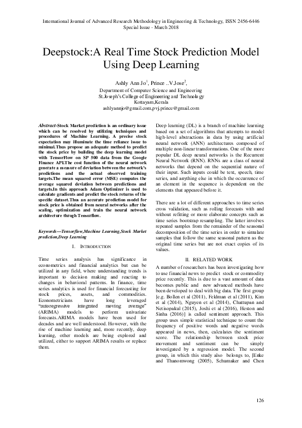 (PDF) Deepstock:A Real Time Stock Prediction Model Using Deep Learning