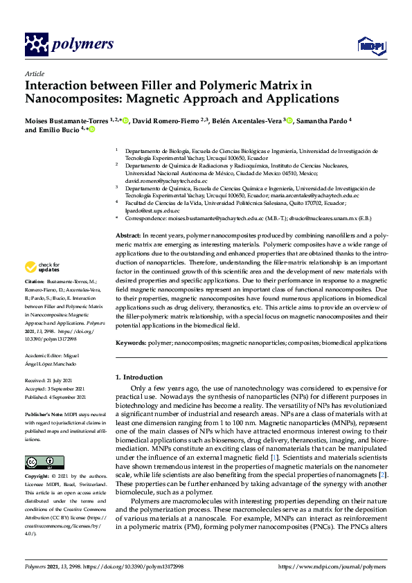 (PDF) Interaction between Filler and Polymeric Matrix in Nanocomposites ...