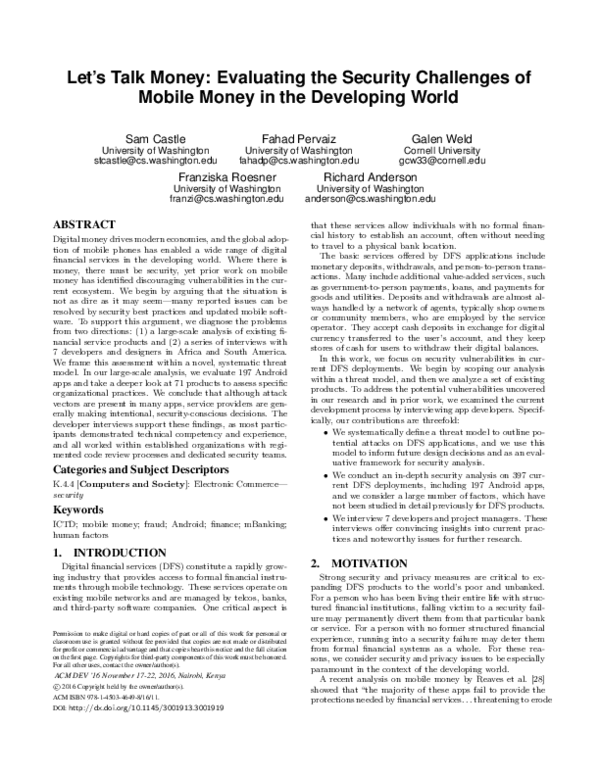 (PDF) Let's Talk Money