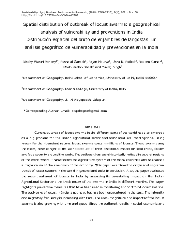 (PDF) Spatial distribution of outbreak of locust swarms: a geographical ...