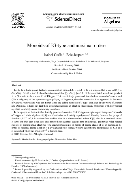 (PDF) Monoids of IG-type and maximal orders