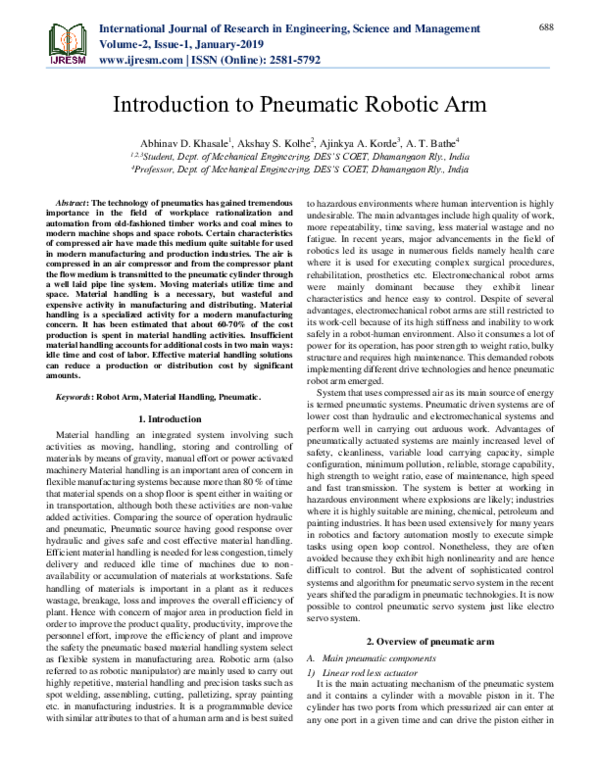 (PDF) Introduction to Pneumatic Robotic Arm