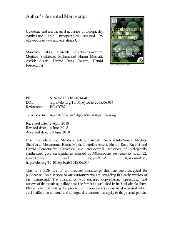 (PDF) Cytotoxic and antibacterial activities of biologically ...