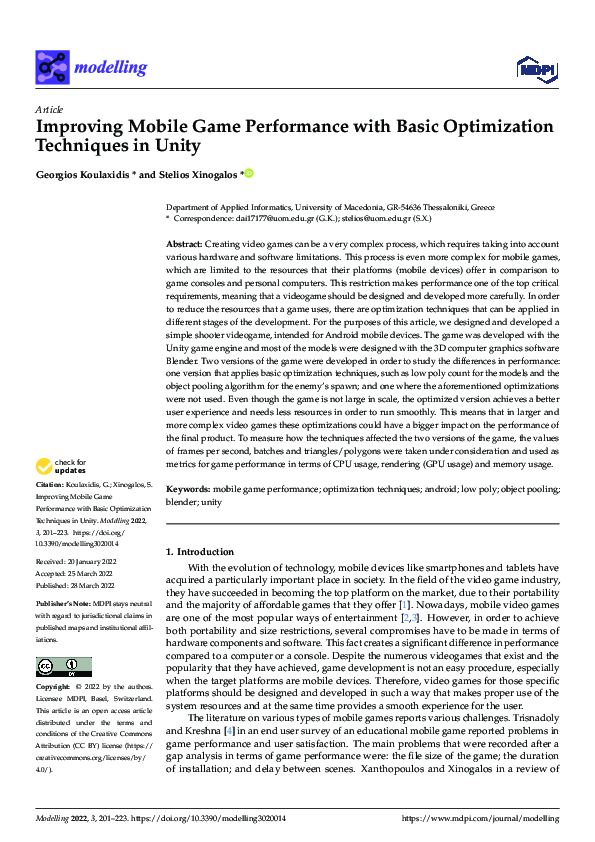 Improving Mobile Game Performance With Basic Optimization Techniques In Unity