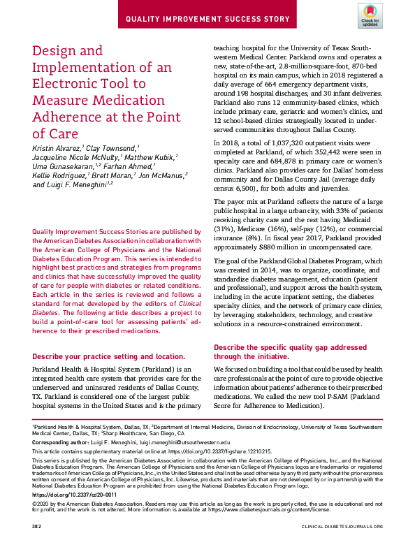 Design and Implementation of an Electronic Tool to Measure Medication ...