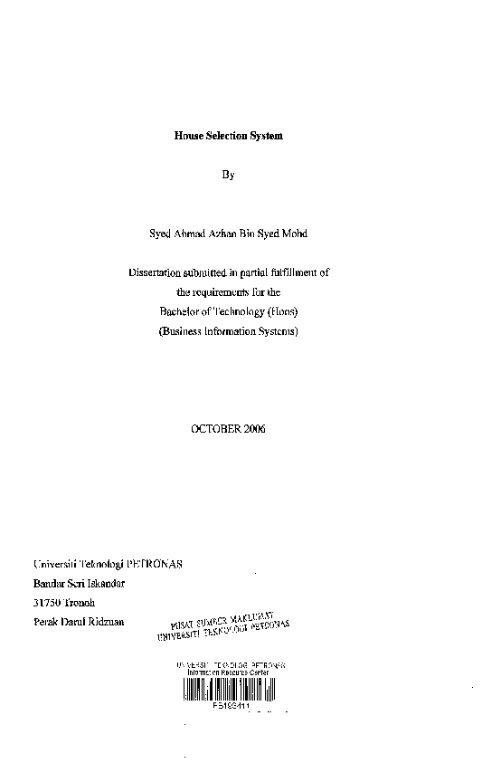 (PDF) House Selection System