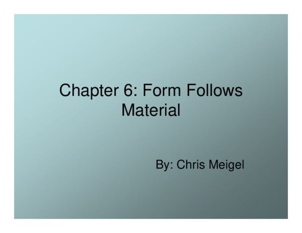 (PDF) Form Follows Material
