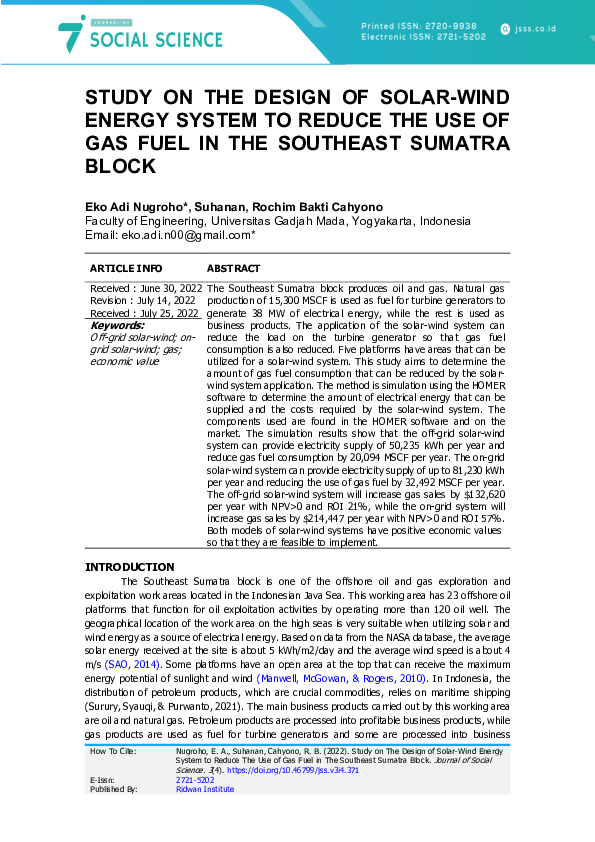 (PDF) Study on The Design of Solar-Wind Energy System to Reduce The Use ...