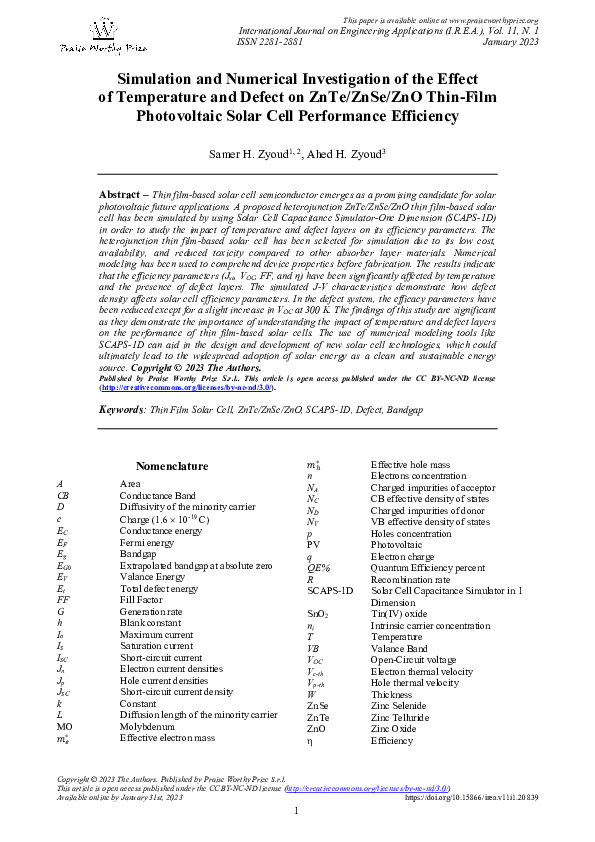 (PDF) Simulation and Numerical Investigation of the Effect of ...