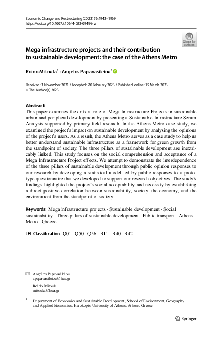 (PDF) Mega infrastructure projects and their contribution to ...