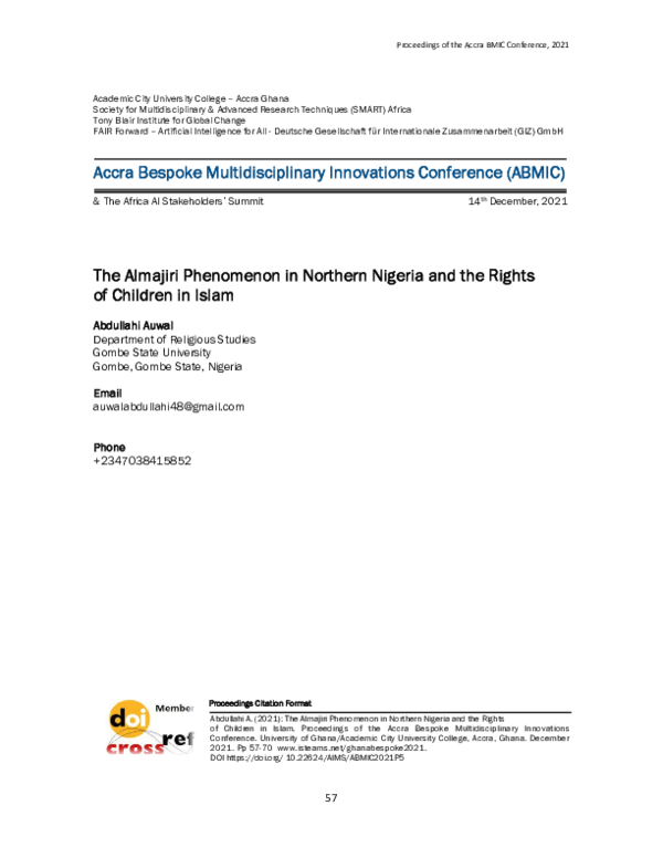 (PDF) The Almajiri Phenomenon in Northern Nigeria and the Rights of ...