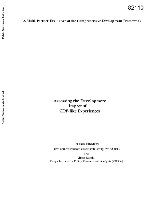 (PDF) A multi-partner evaluation of the Comprehensive Development ...