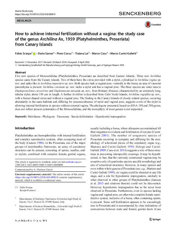 (PDF) How to achieve internal fertilization without a vagina: the study ...